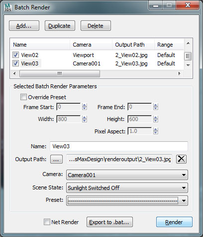 3D Studio Batch Rendering