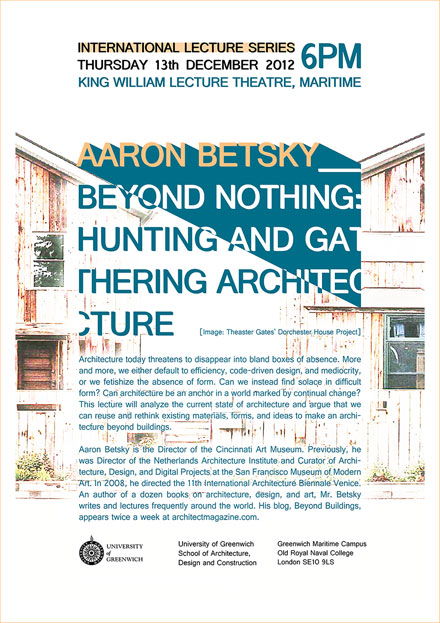 Open Lecture [International Series] – Aaron Betsky: Beyond Nothing ...