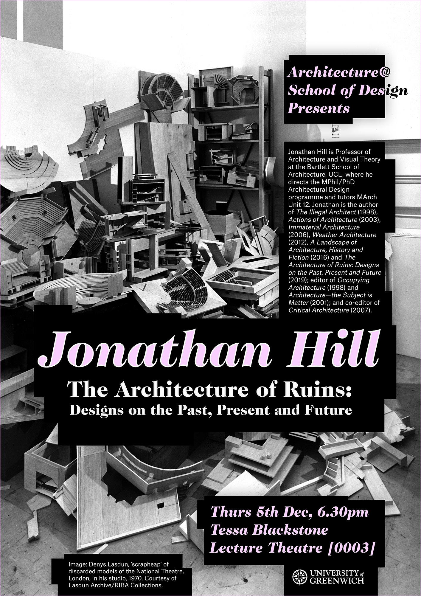 Open Lecture: Jonathan Hill – School of Design: Architecture