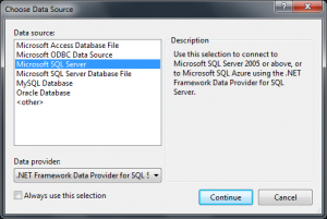 Connecting to SQL Server using Visual Studio – CMS Support